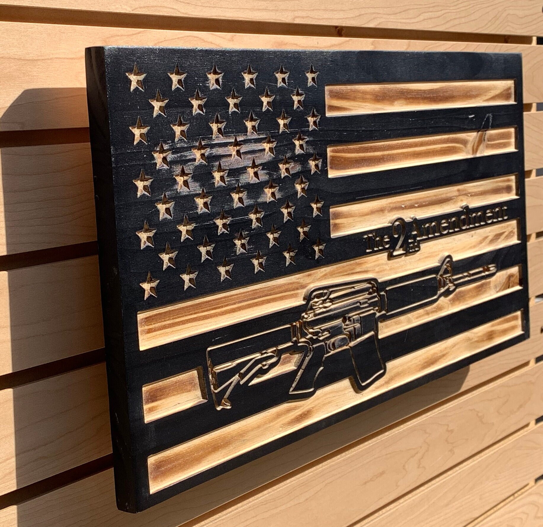 Wooden, United States, 2nd Amendment, Flag, Rustic - Etsy