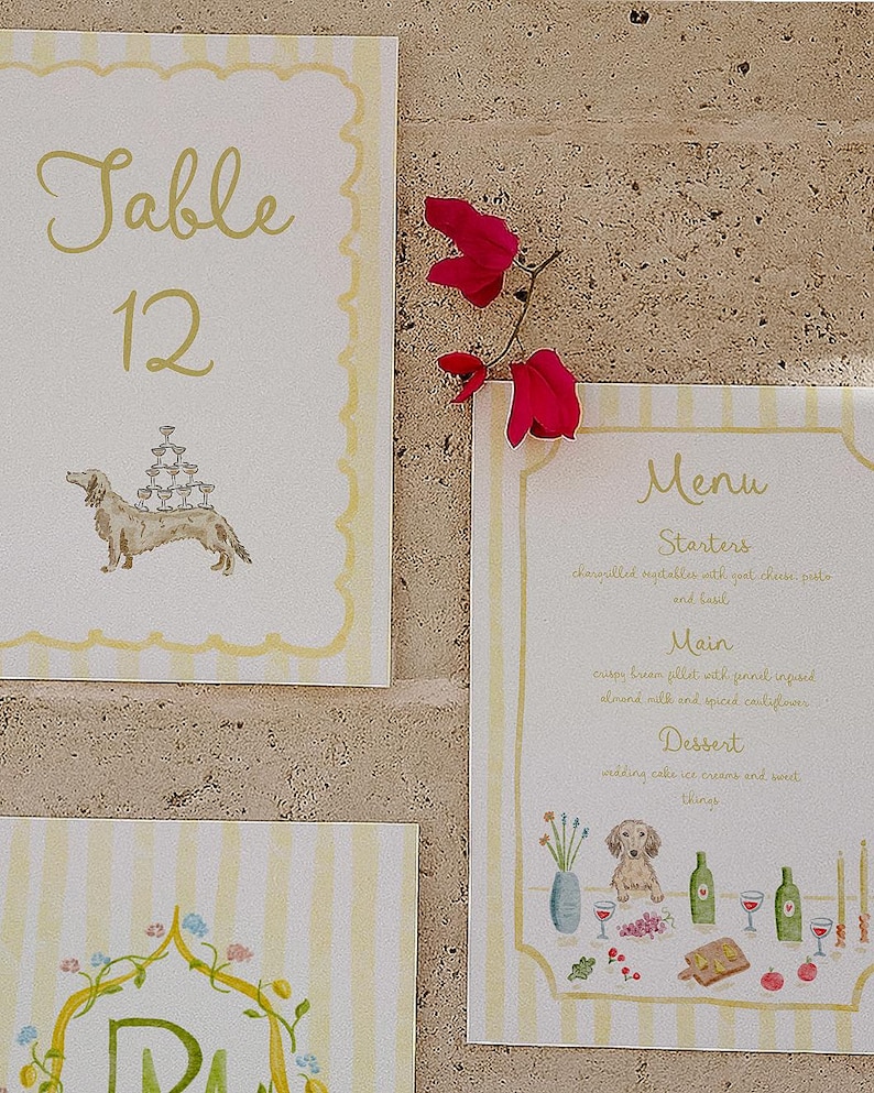 Hand Painted Custom Wedding Stationery Suite: Watercolour, Illustrated ...