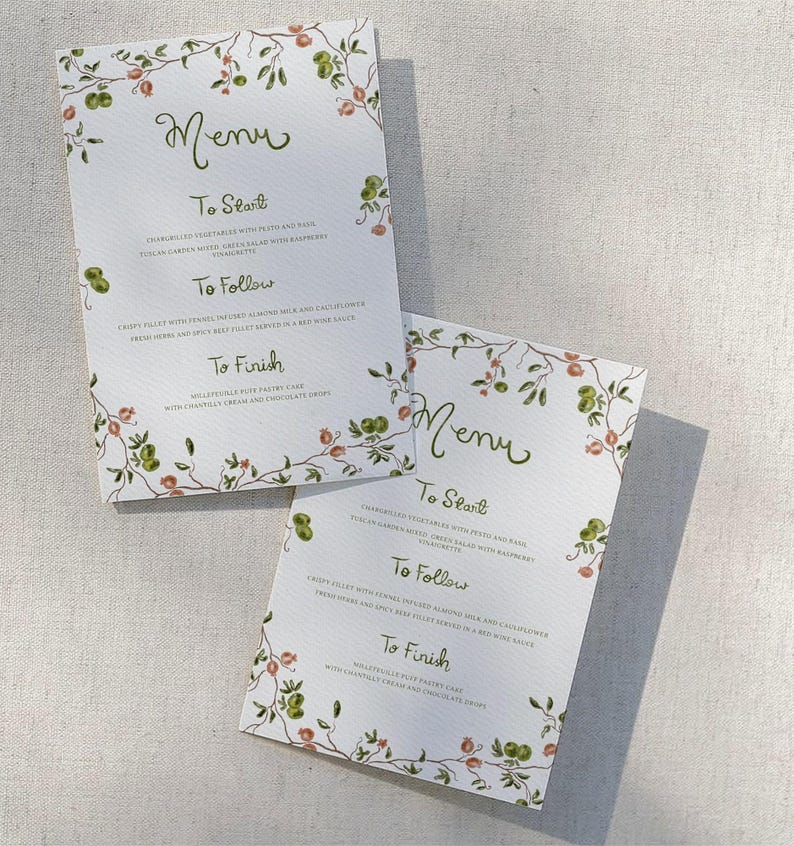 Hand Painted Custom Wedding Stationery Suite: Watercolour, Illustrated ...