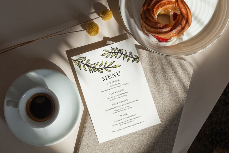 Editable Menu Template Printable & Digital Mediterranean - Etsy