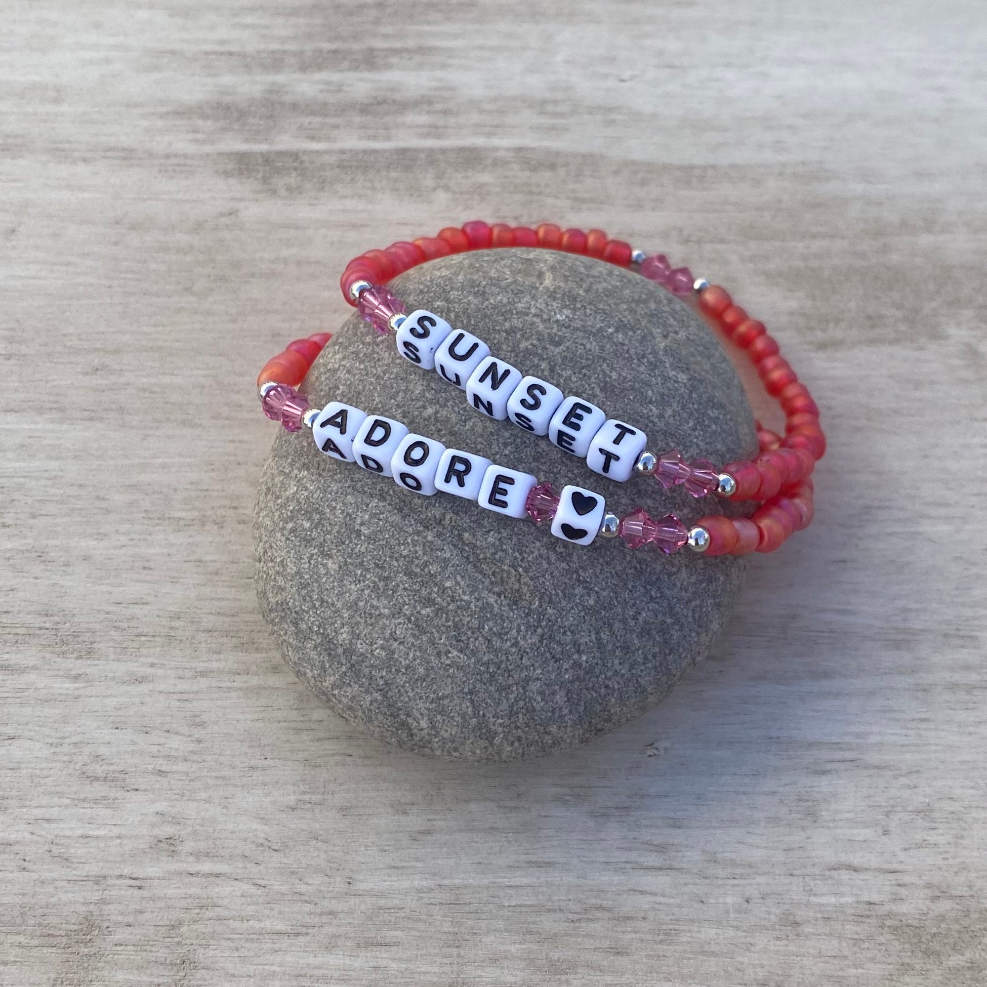 Custom Word Bracelet - Personalized Word Bracelet - Letter Bead ...