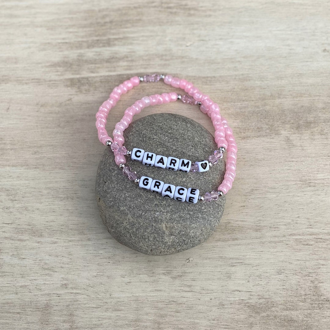 Custom Word Bracelet - Personalized Word Bracelet - Letter Bead ...