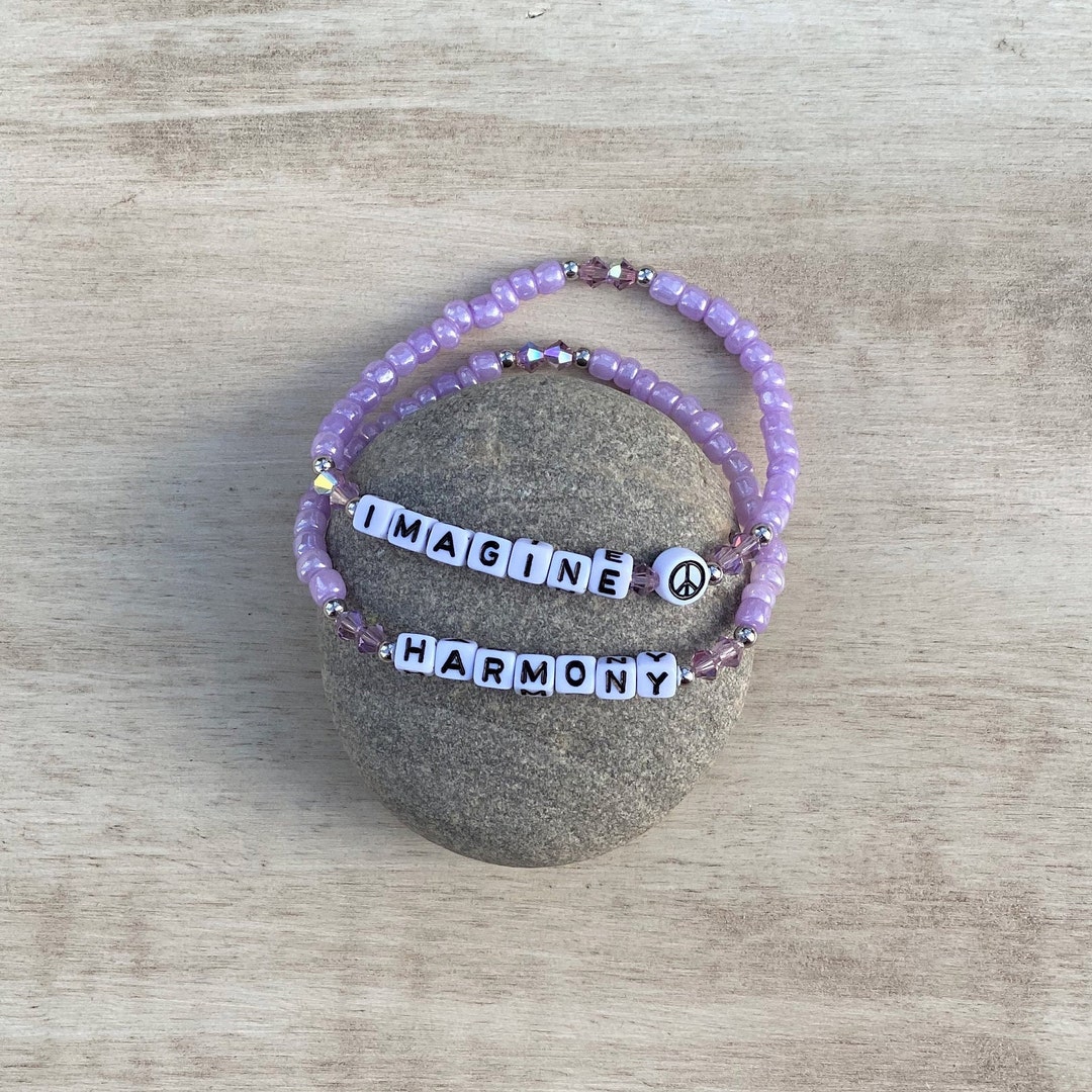 Custom Word Bracelet - Personalized Word Bracelet - Letter Bead ...