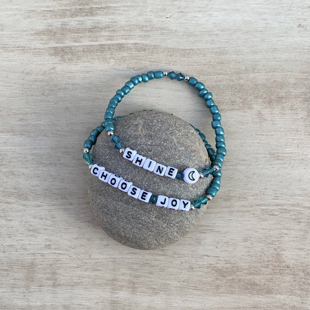 Custom Word Bracelet - Personalized Word Bracelet - Letter Bead ...