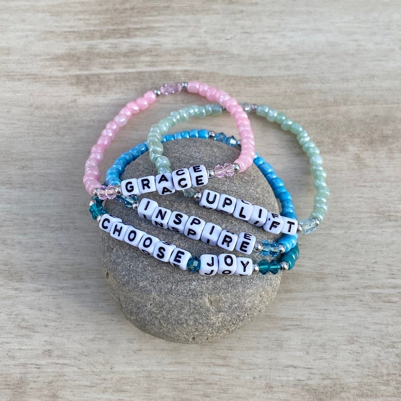 Custom Word Bracelet - Personalized Word Bracelet - Letter Bead ...