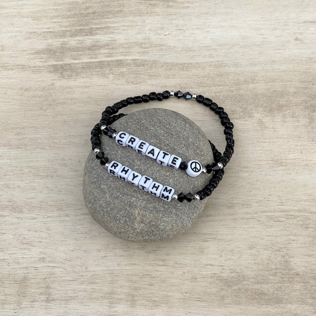 Custom Word Bracelet - Personalized Word Bracelet - Letter Bead ...