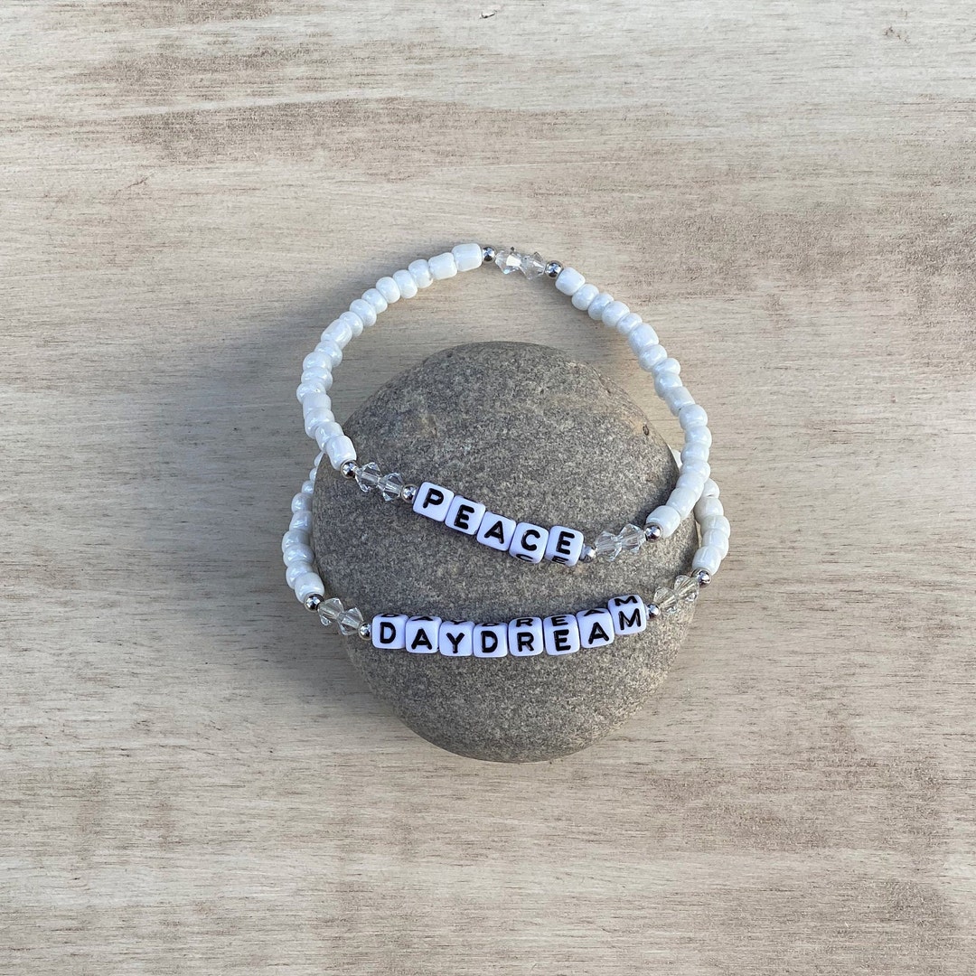Custom Word Bracelet - Personalized Word Bracelet - Letter Bead ...