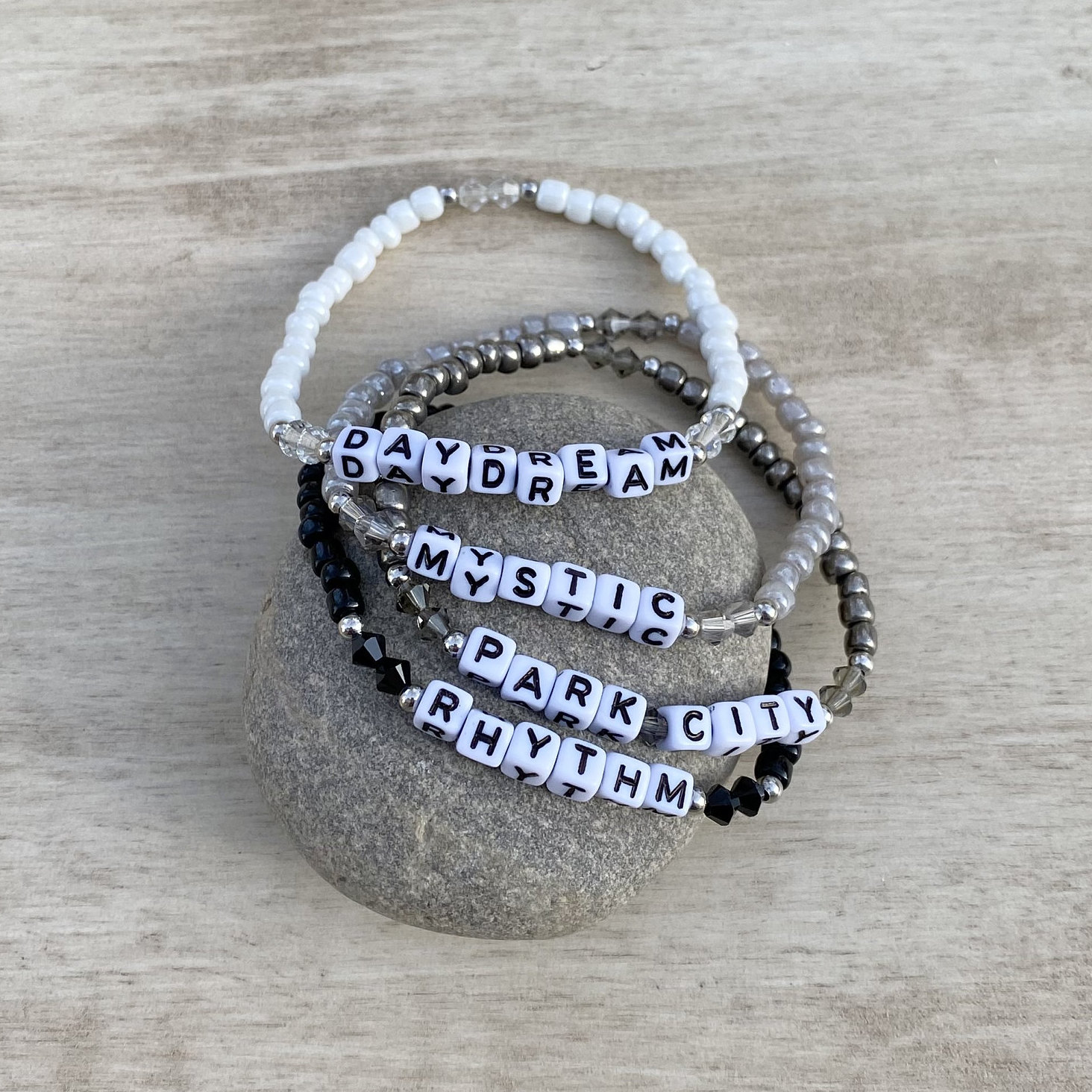 Custom Word Bracelet Personalized Word Bracelet Letter Bead Bracelet ...