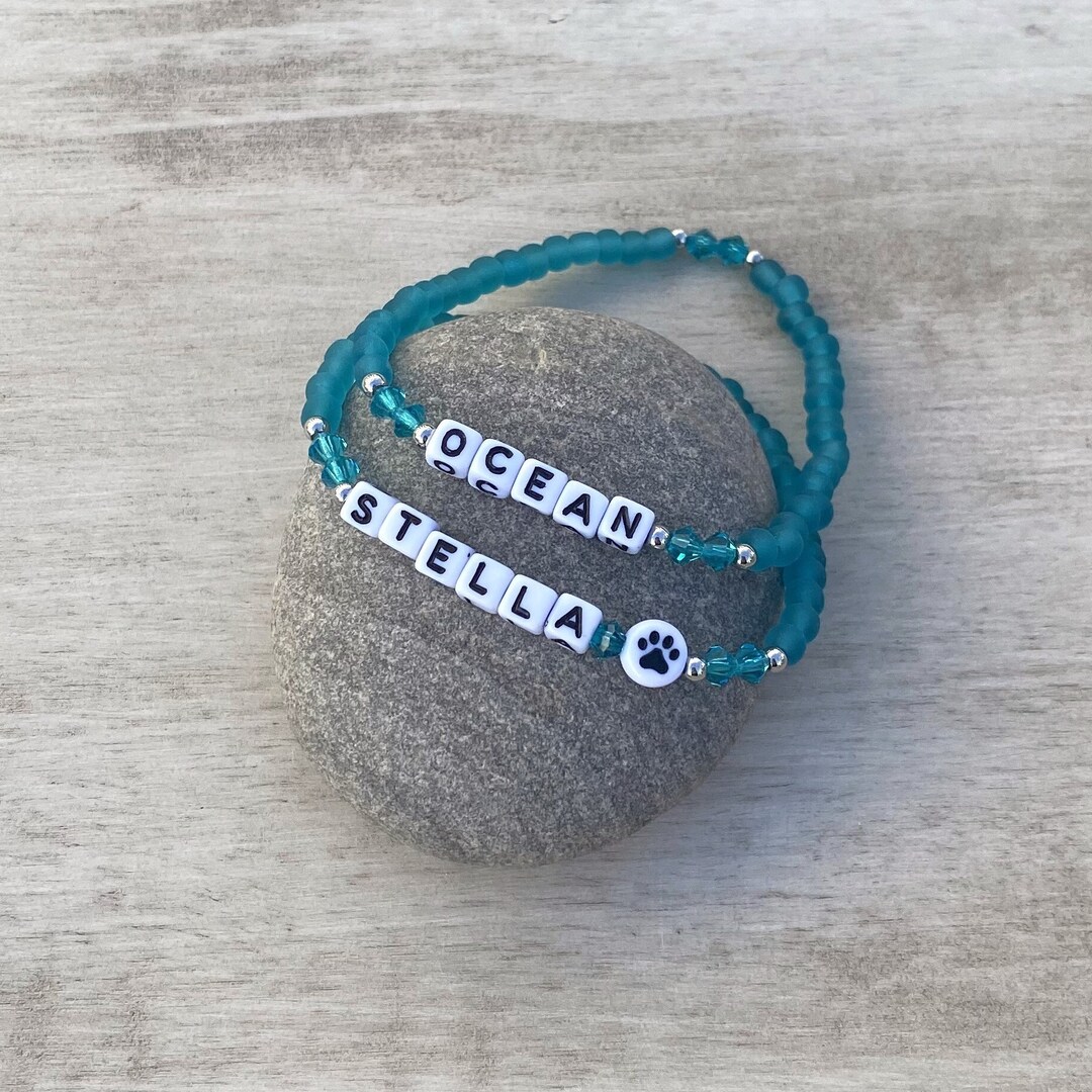 Custom Word Bracelet - Personalized Word Bracelet - Letter Bead ...