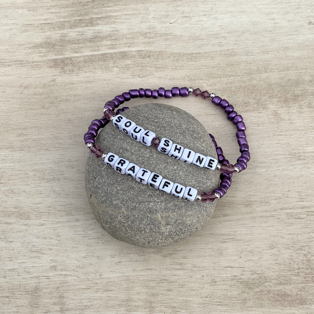 Custom Word Bracelet - Personalized Word Bracelet - Letter Bead ...