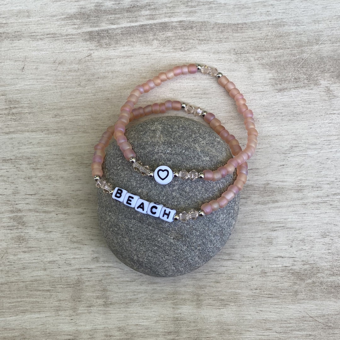 Custom Word Bracelet - Personalized Word Bracelet - Letter Bead ...