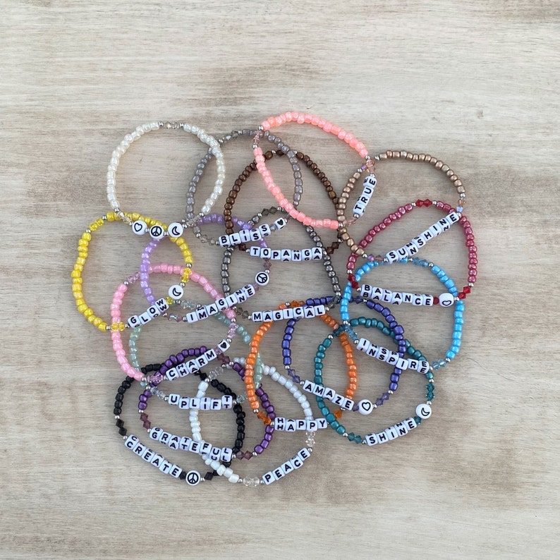 Custom Word Bracelet Personalized Word Bracelet Letter Bead Bracelet ...