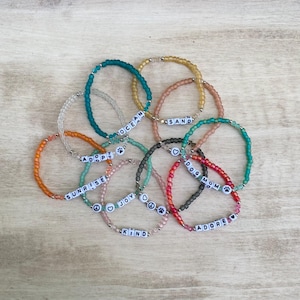 Custom Word Bracelet - Personalized Word Bracelet - Letter Bead ...