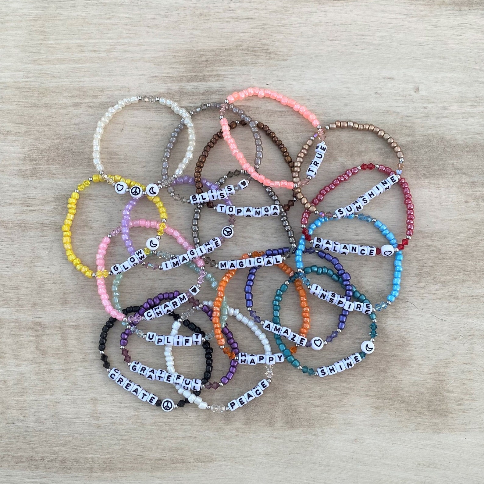 Custom Word Bracelet - Personalized Word Bracelet - Letter Bead ...