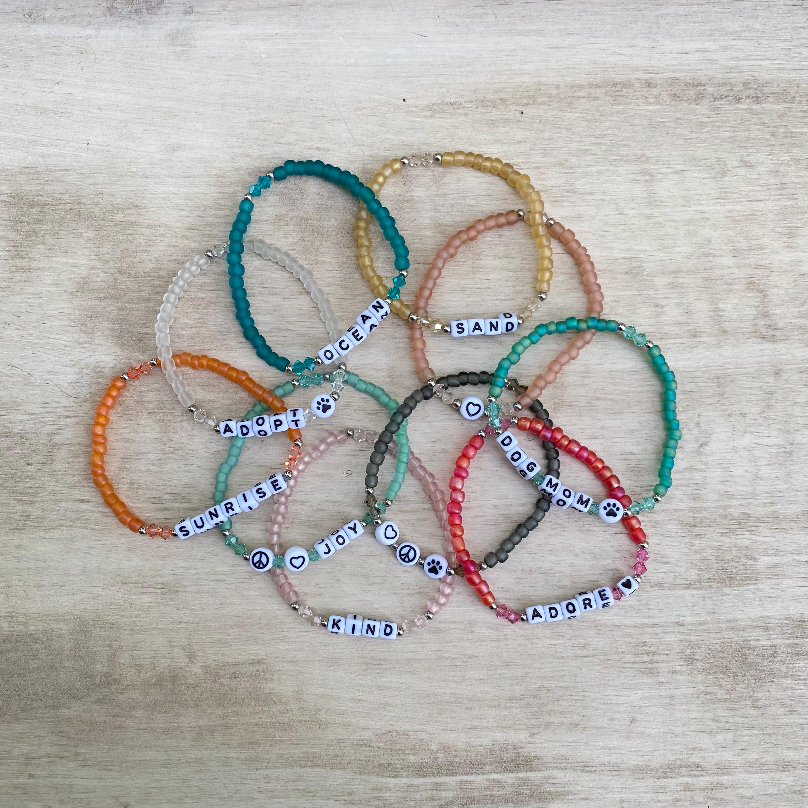 Custom Word Bracelet - Personalized Word Bracelet - Letter Bead ...