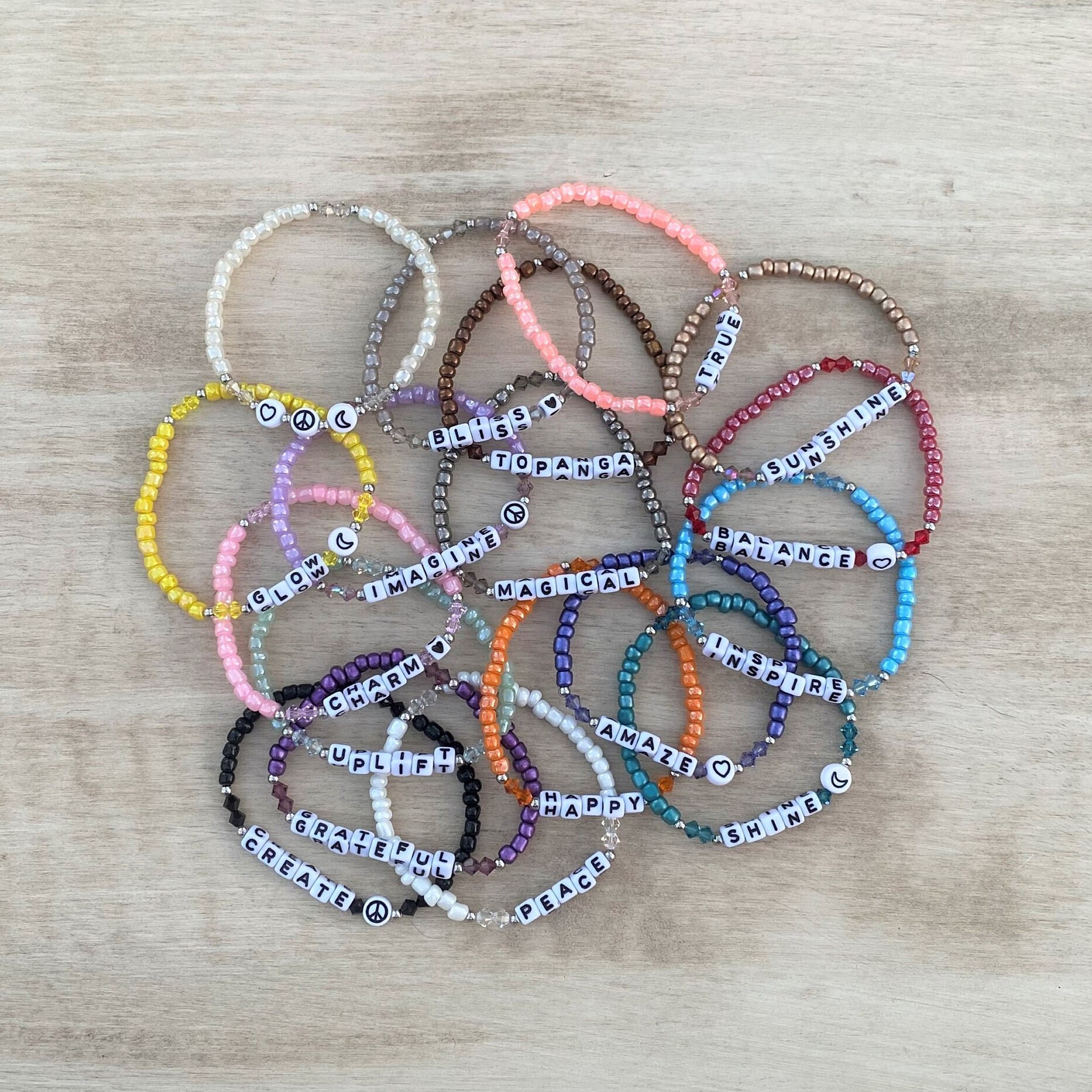 Custom Word Bracelet - Personalized Word Bracelet - Letter Bead ...