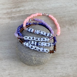 Custom Word Bracelet - Personalized Word Bracelet - Letter Bead ...