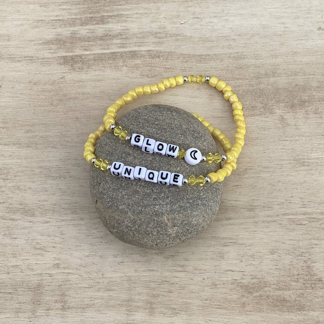 Custom Word Bracelet - Personalized Word Bracelet - Letter Bead ...