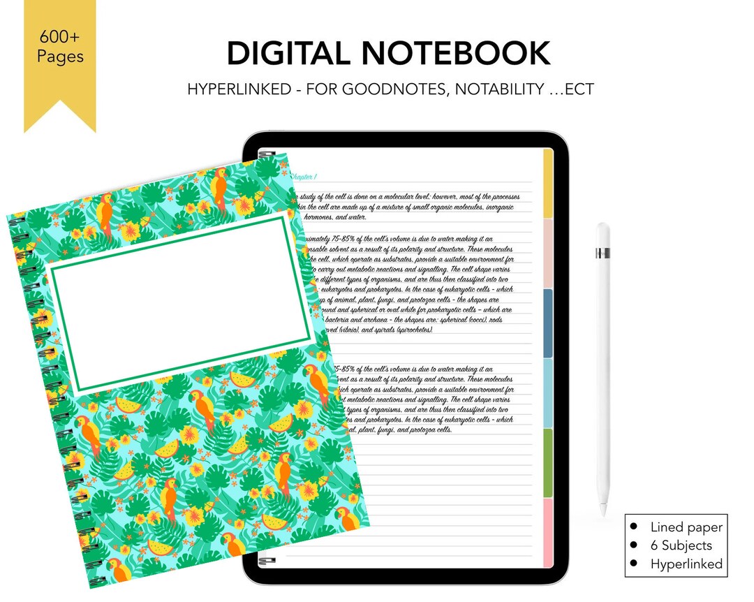 Digital Notebook | Student Notebook | 600+ Pages | Dividers for ...