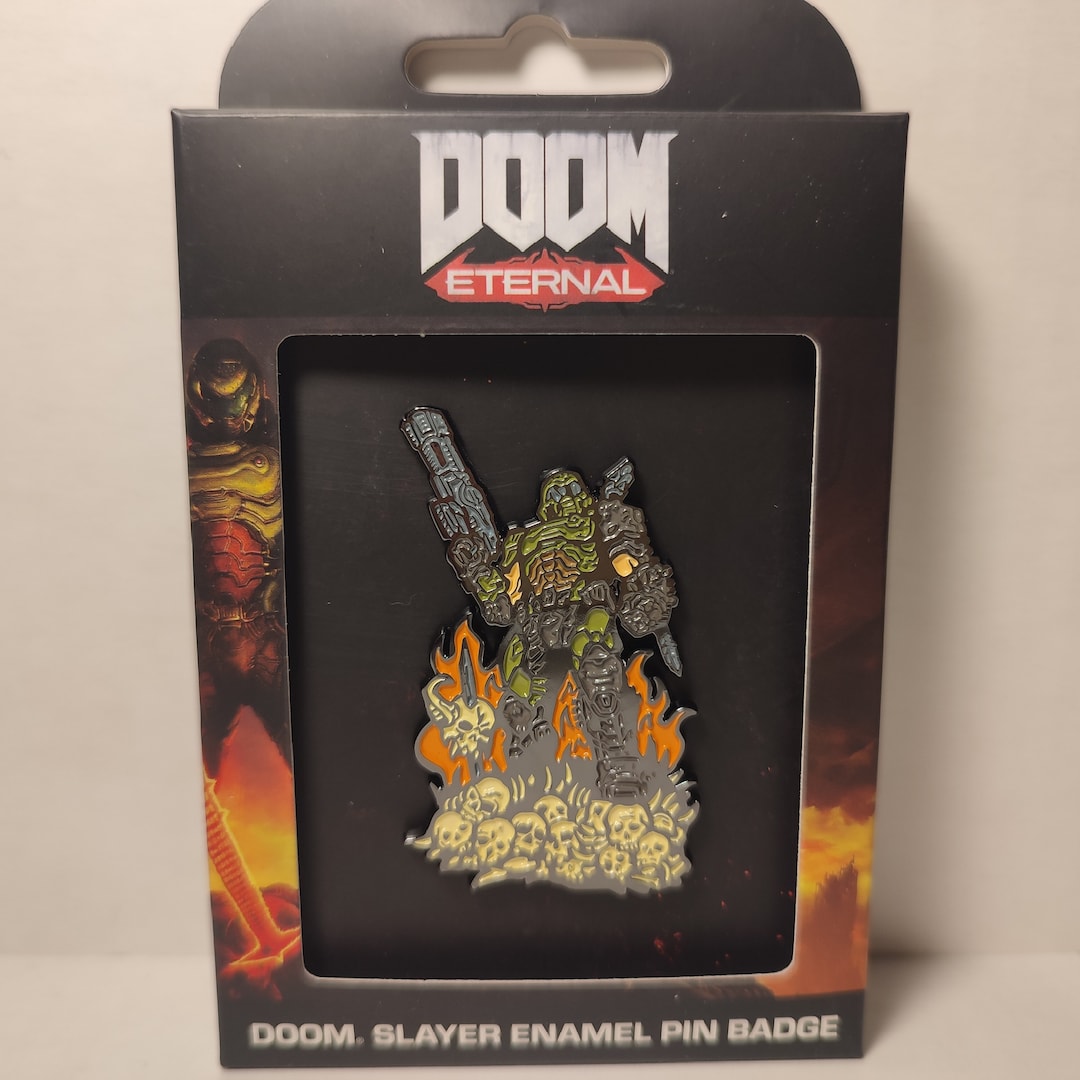 Doom Slayer Doom Guy Enamel Pin Official Collectible Character Badge ...