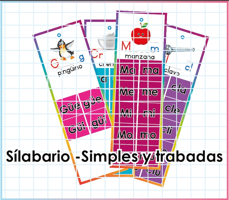 Silabario sílabas simples y trabadas listas para imprimir - Etsy México