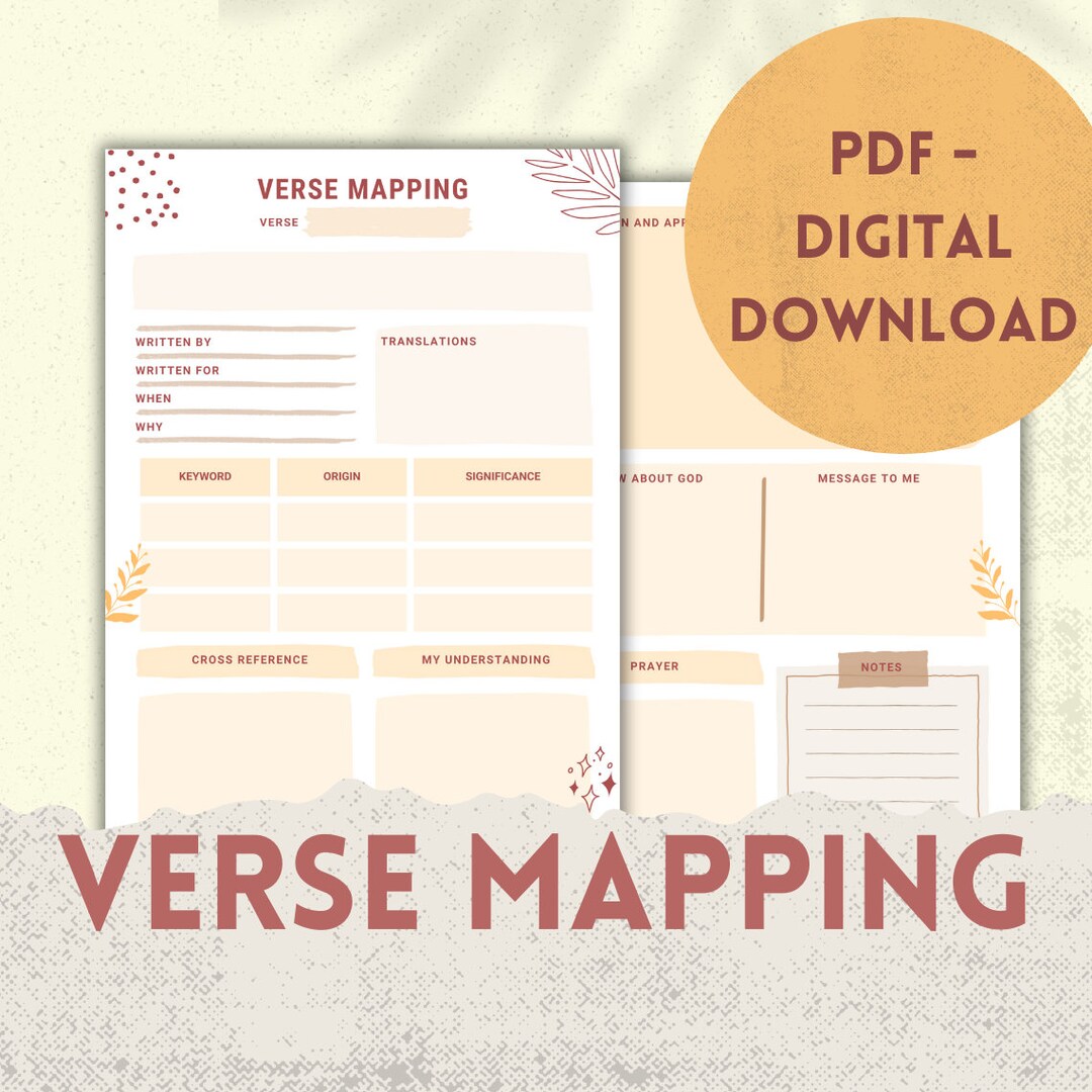 Bible Verse Mapping, Digital Bible Study Printable, Bible Study Tools ...
