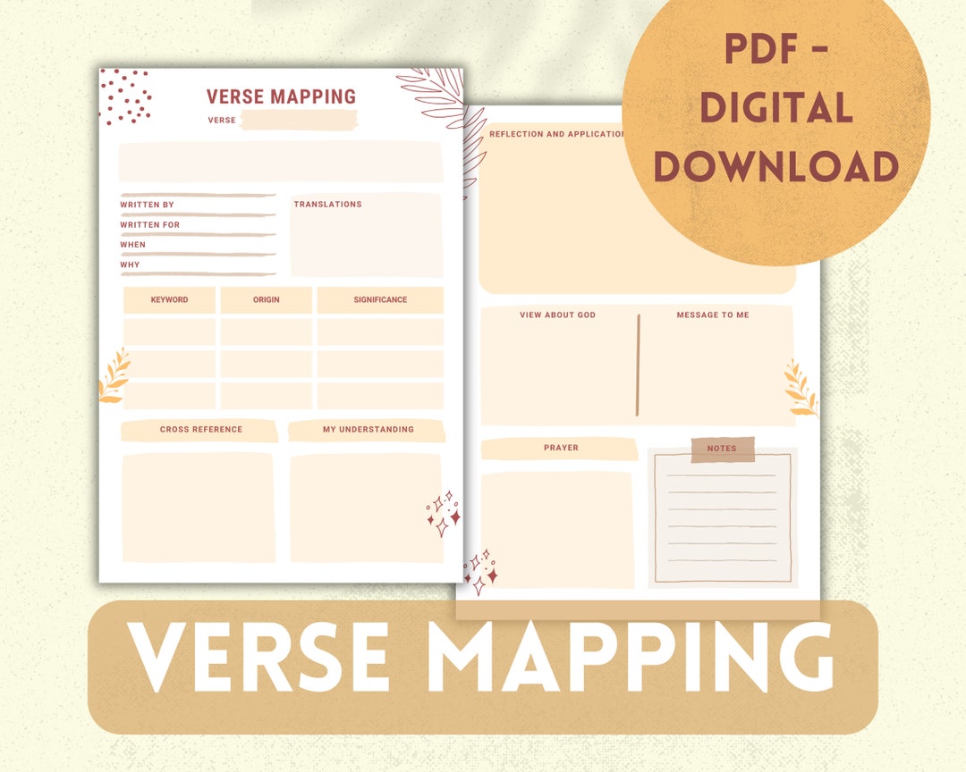 Bible Verse Mapping, Digital Bible Study Printable, Bible Study Tools ...