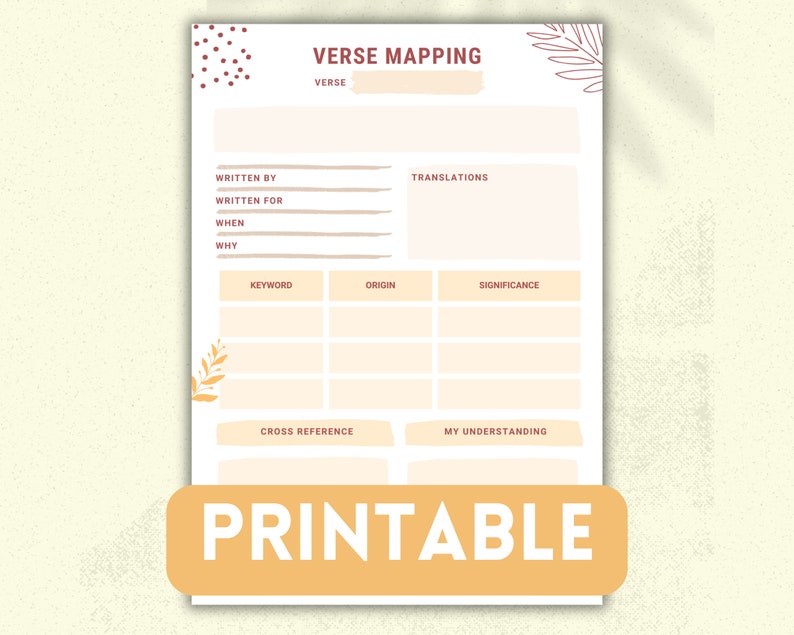 Bible Verse Mapping, Digital Bible Study Printable, Bible Study Tools ...