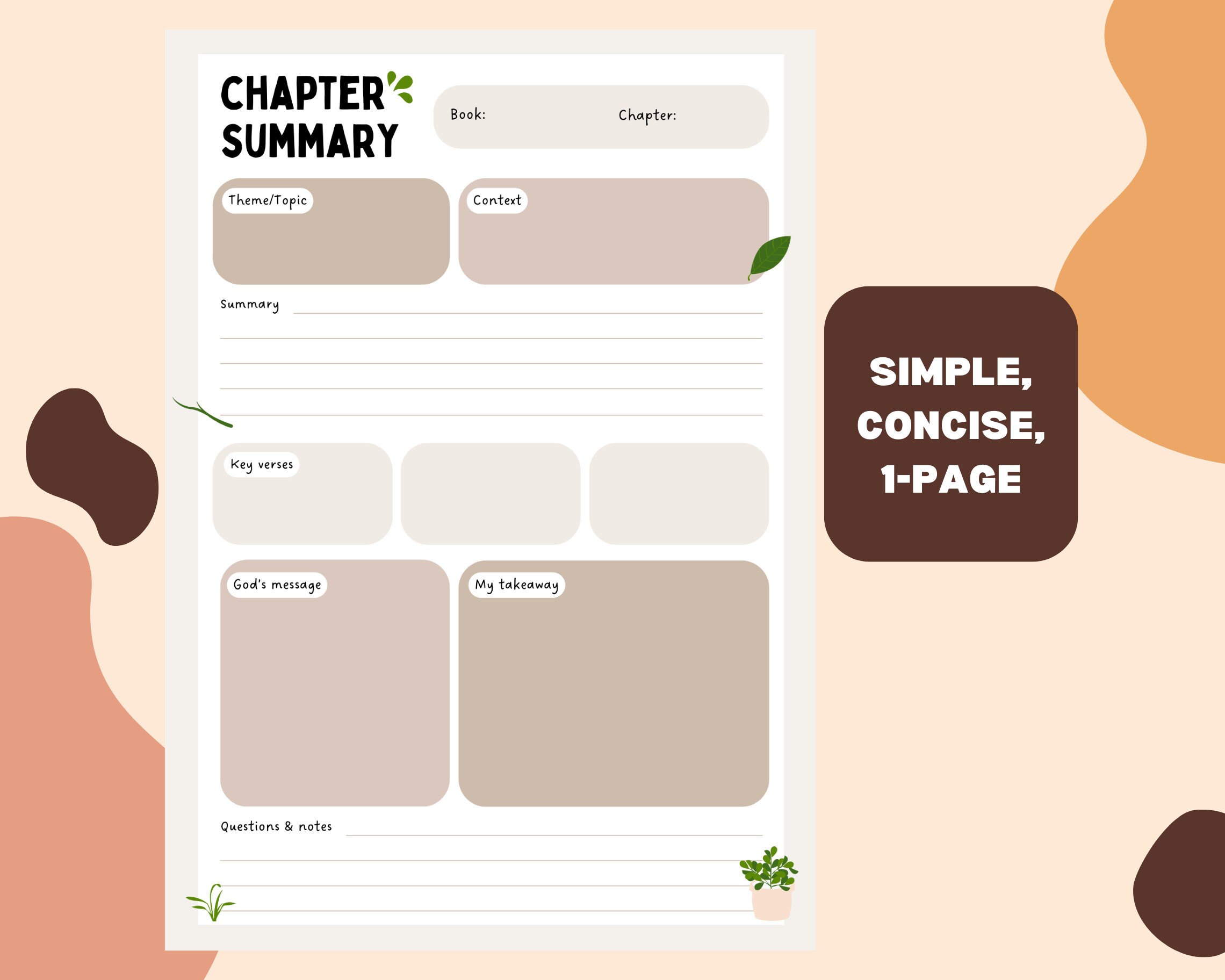 Bible Chapter Summary Template Bible Study Bible Template Bible Summary Bible Reflection Bible ...