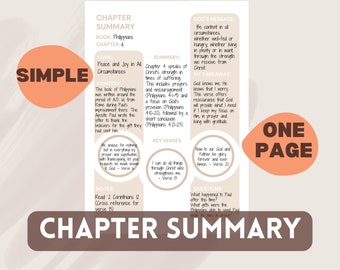 Bible Chapter Summary Template Bible Study Bible Template Bible Summary ...