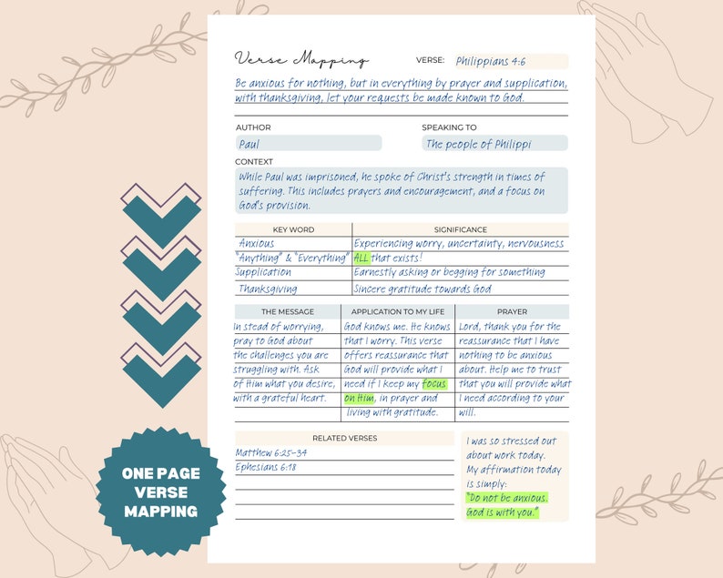 Bible Verse Mapping, Digital Bible Study Printable, Bible Study Tools ...