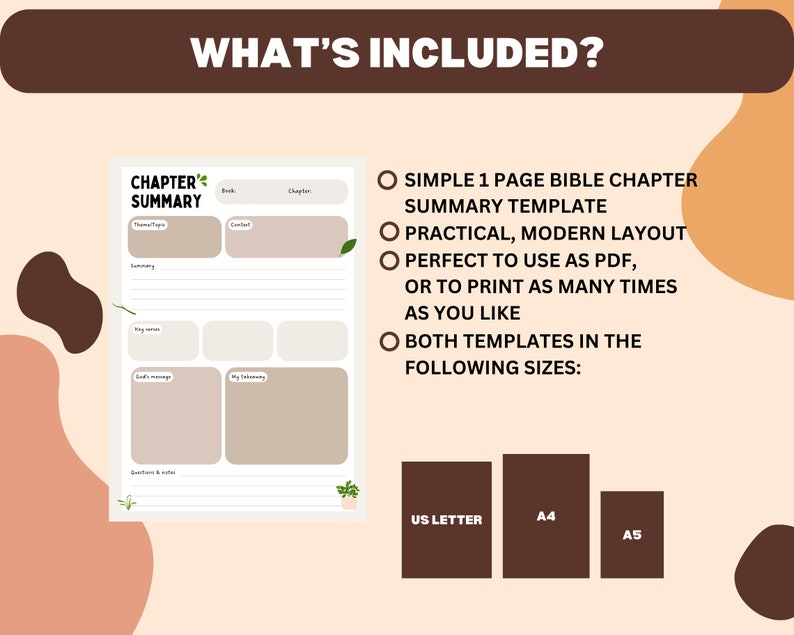 Bible Chapter Summary Template Bible Study Bible Template Bible Summary Bible Reflection Bible ...