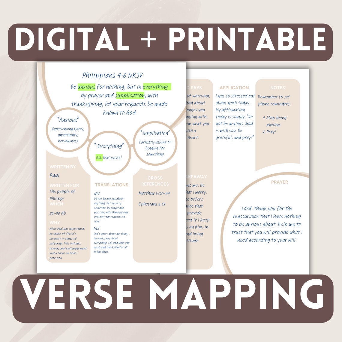 Bible Verse Mapping, Digital Bible Study Printable, Bible Study Tools ...