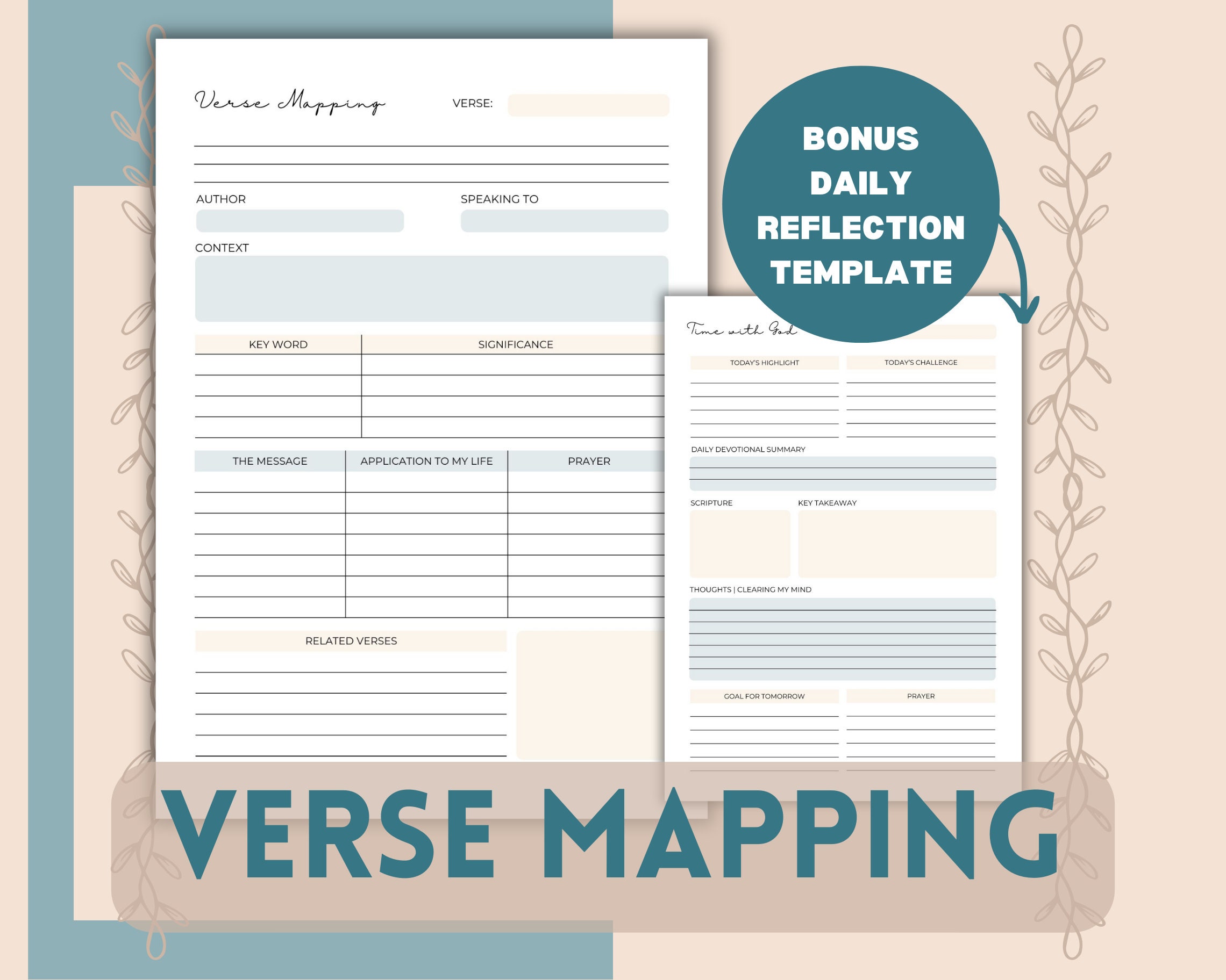Bible Verse Mapping, Digital Bible Study Printable, Bible Study Tools ...