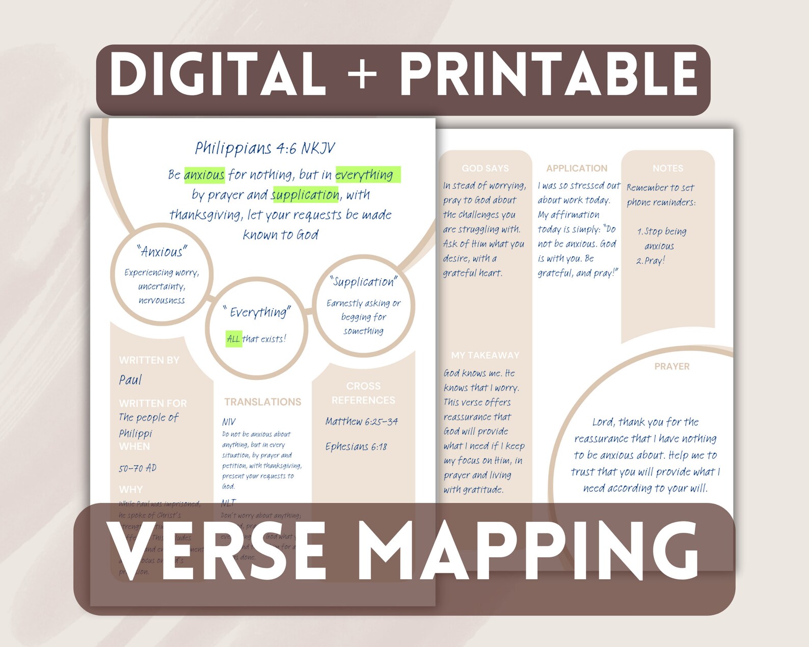 Bible Verse Mapping, Digital Bible Study Printable, Bible Study Tools ...
