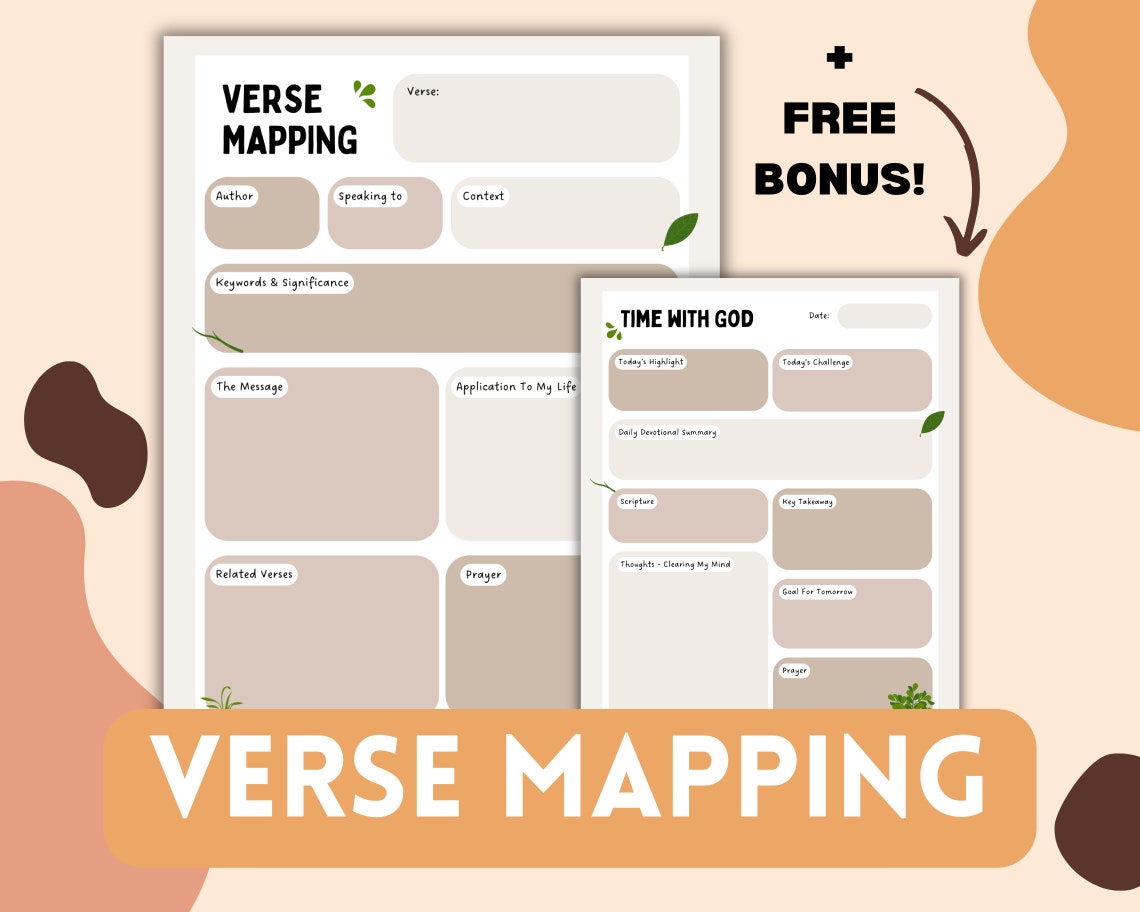 Bible Verse Mapping, Digital Bible Study Printable, Bible Study Tools ...