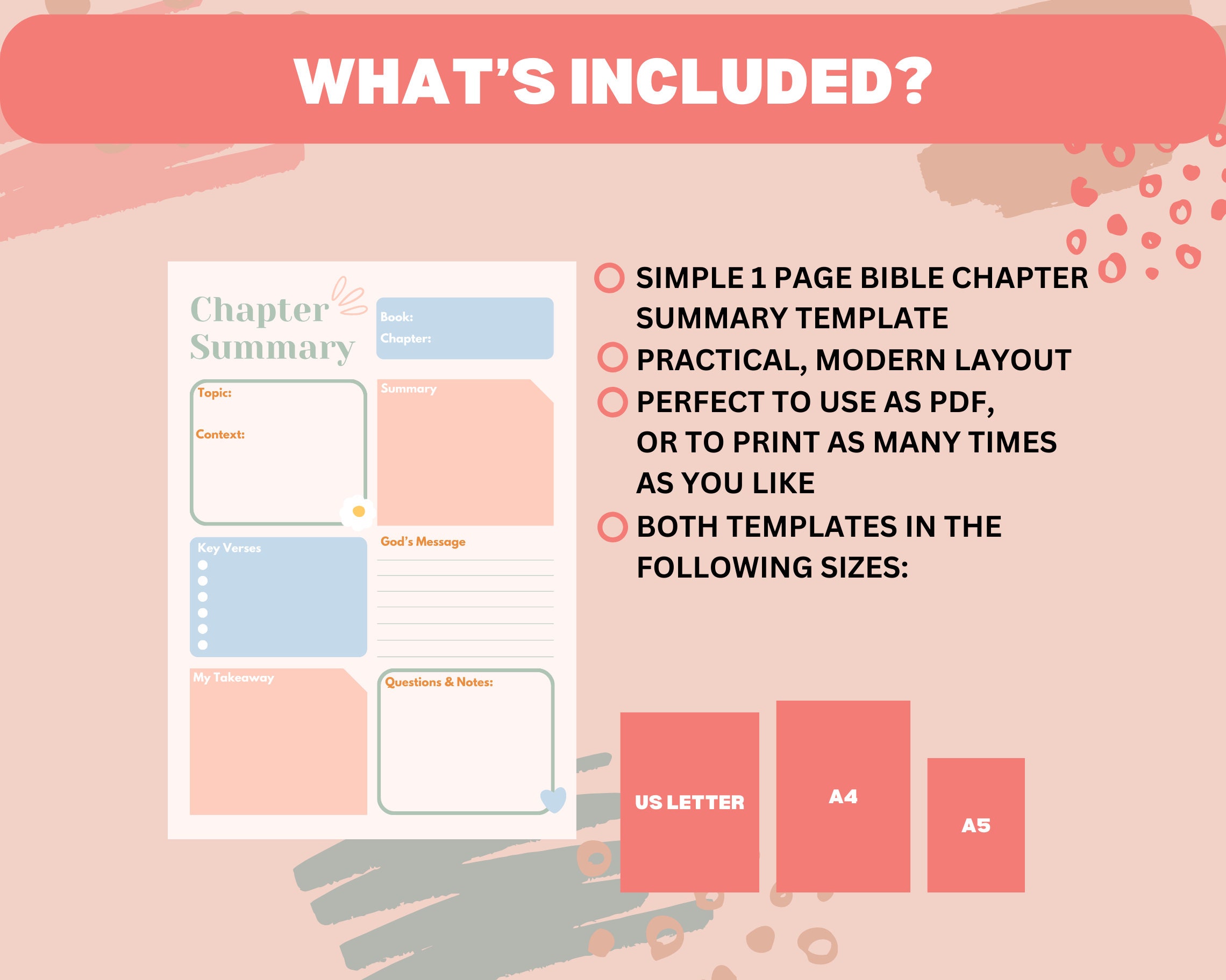 Bible Chapter Summary Template Bible Study Bible Template Bible Summary ...