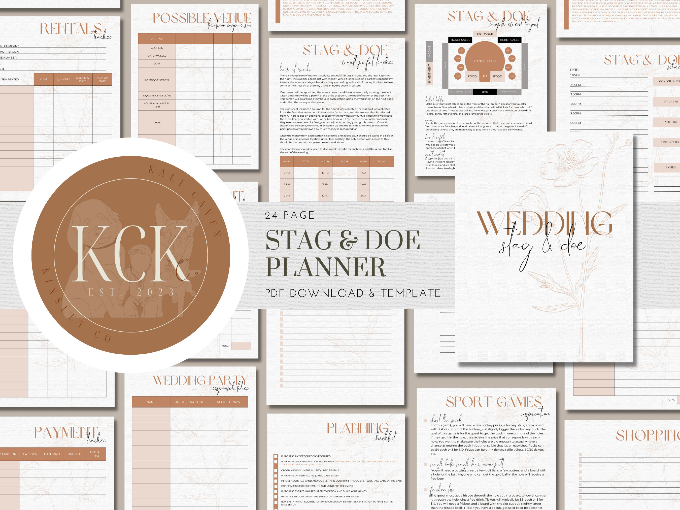 24 Page Stag & Doe Planner, Timeline, Checklist, Stag and Doe Planning ...