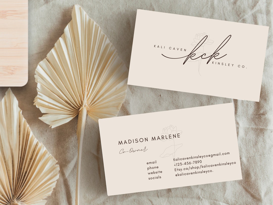 Business Card Template Digital Download Business Card Reference Front ...