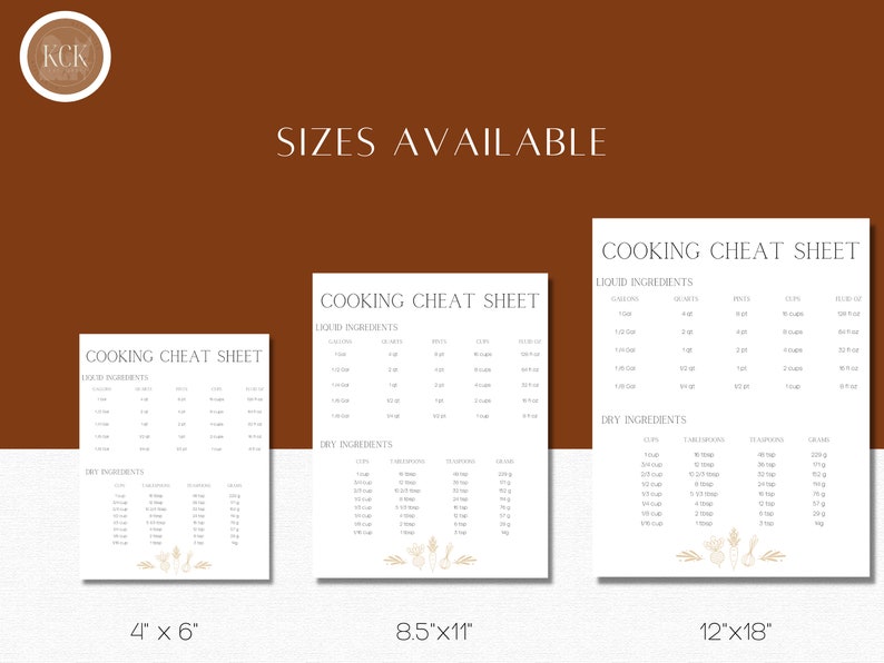 Kitchen Conversion Cheat Sheet Kitchen Guide Printable Kitchen ...