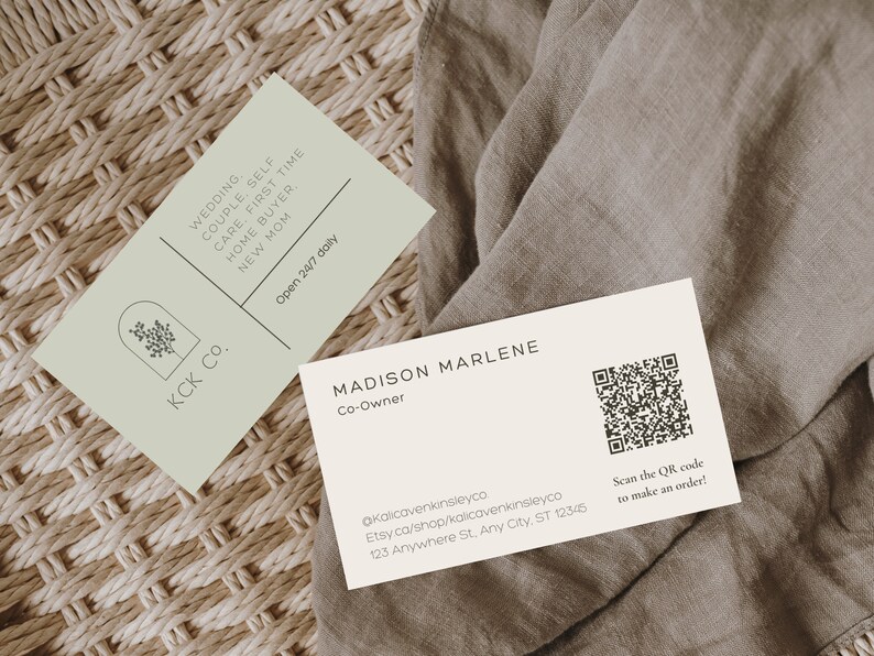 Business Card Template Digital Download Business Card Reference Front ...