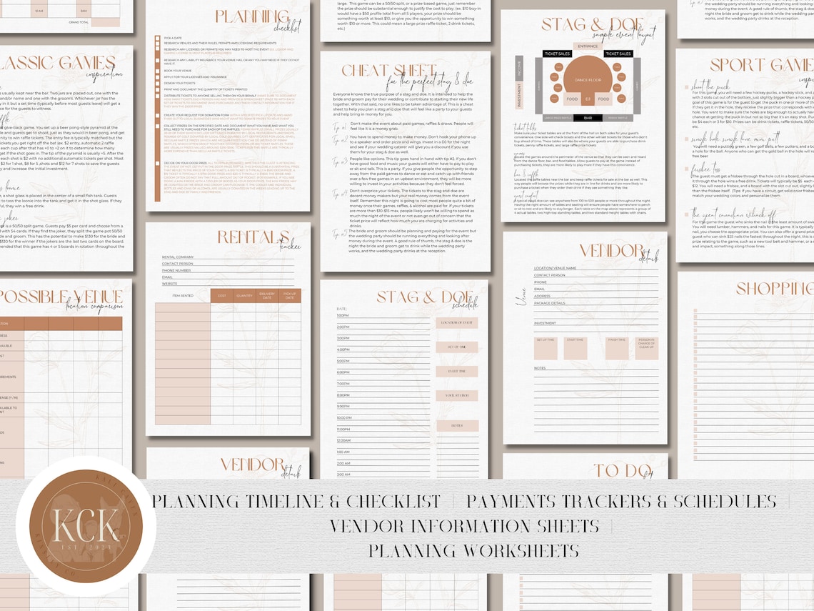 24 Page Stag & Doe Planner, Timeline, Checklist, Stag and Doe Planning ...
