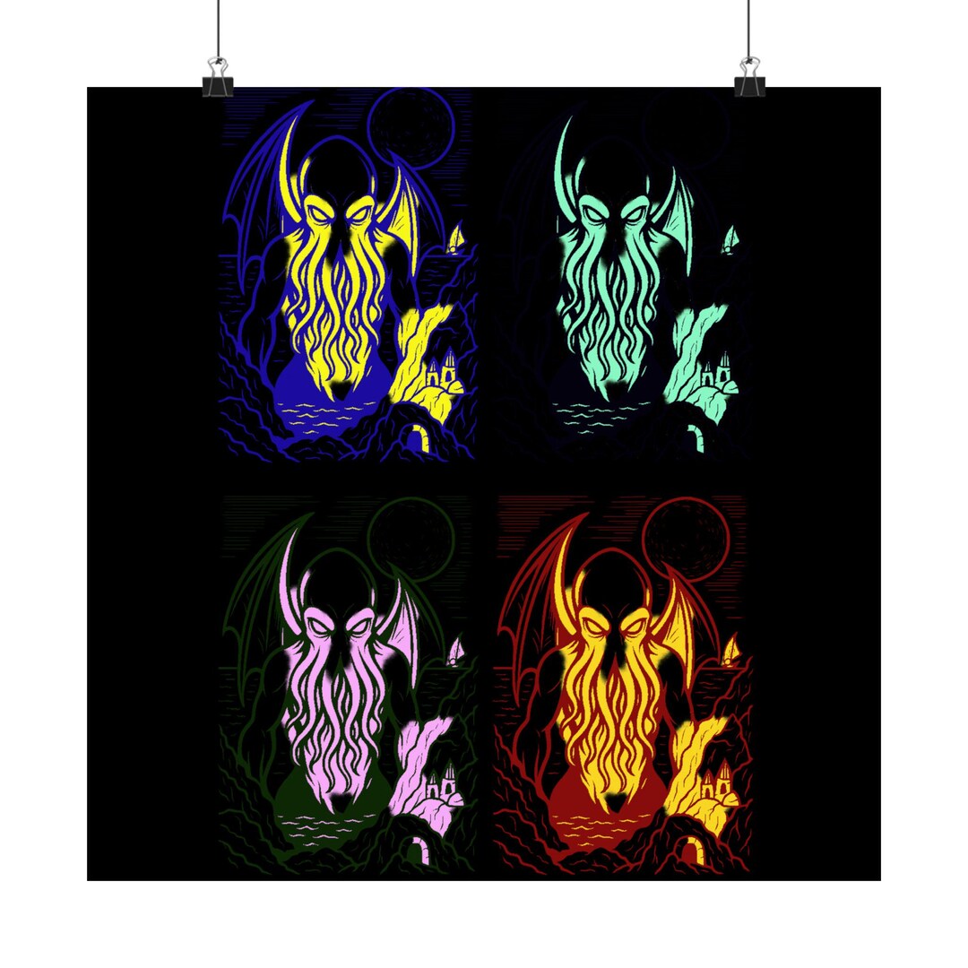 Cthulhu Poster, Matte Pop Art Design, Hand Painted, Kingfeld Art ...