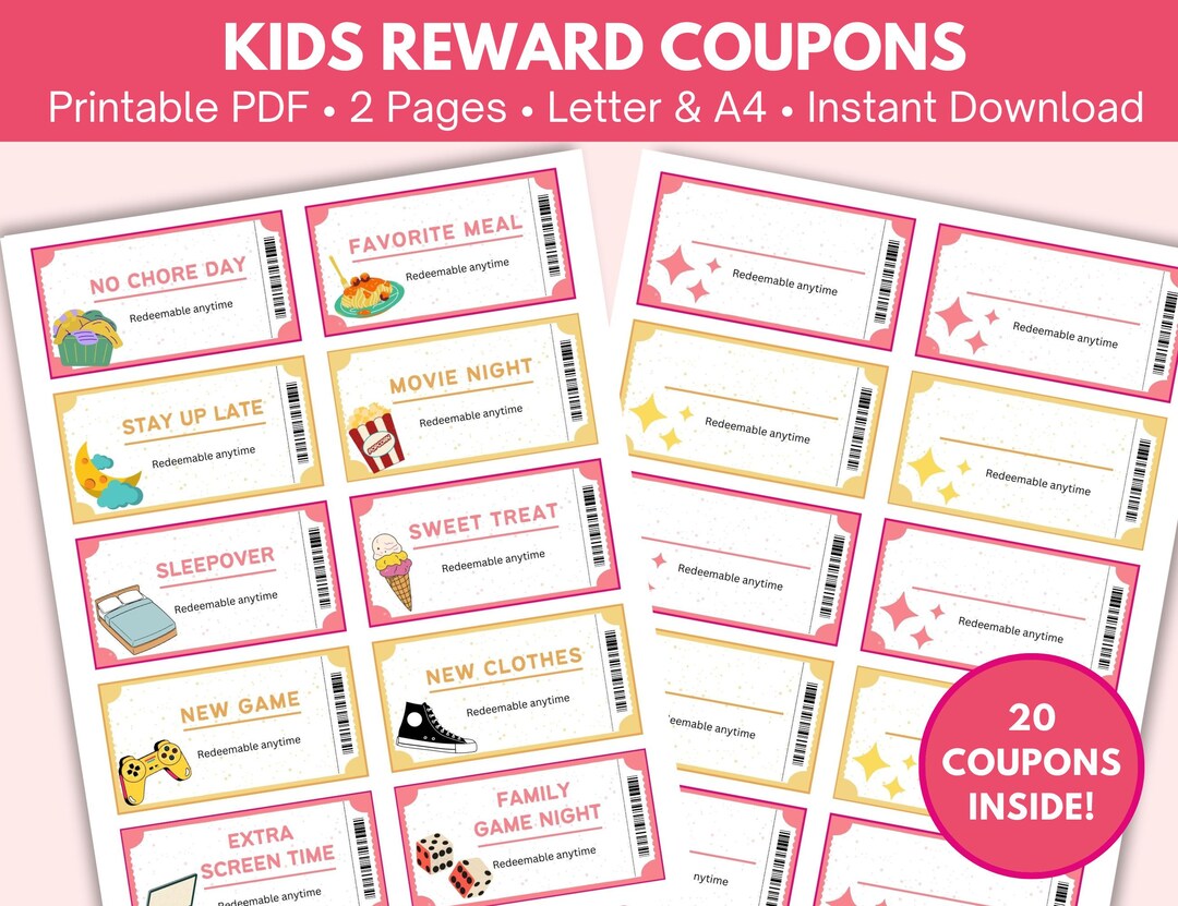 Reward Coupons Classroom Printables