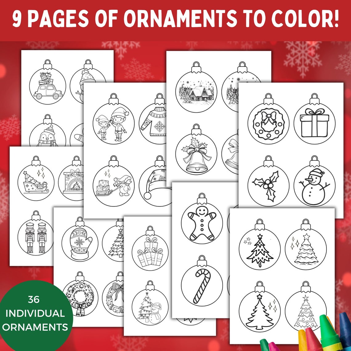 Christmas Ornament Coloring Pages, Printable Ornaments for Kids ...