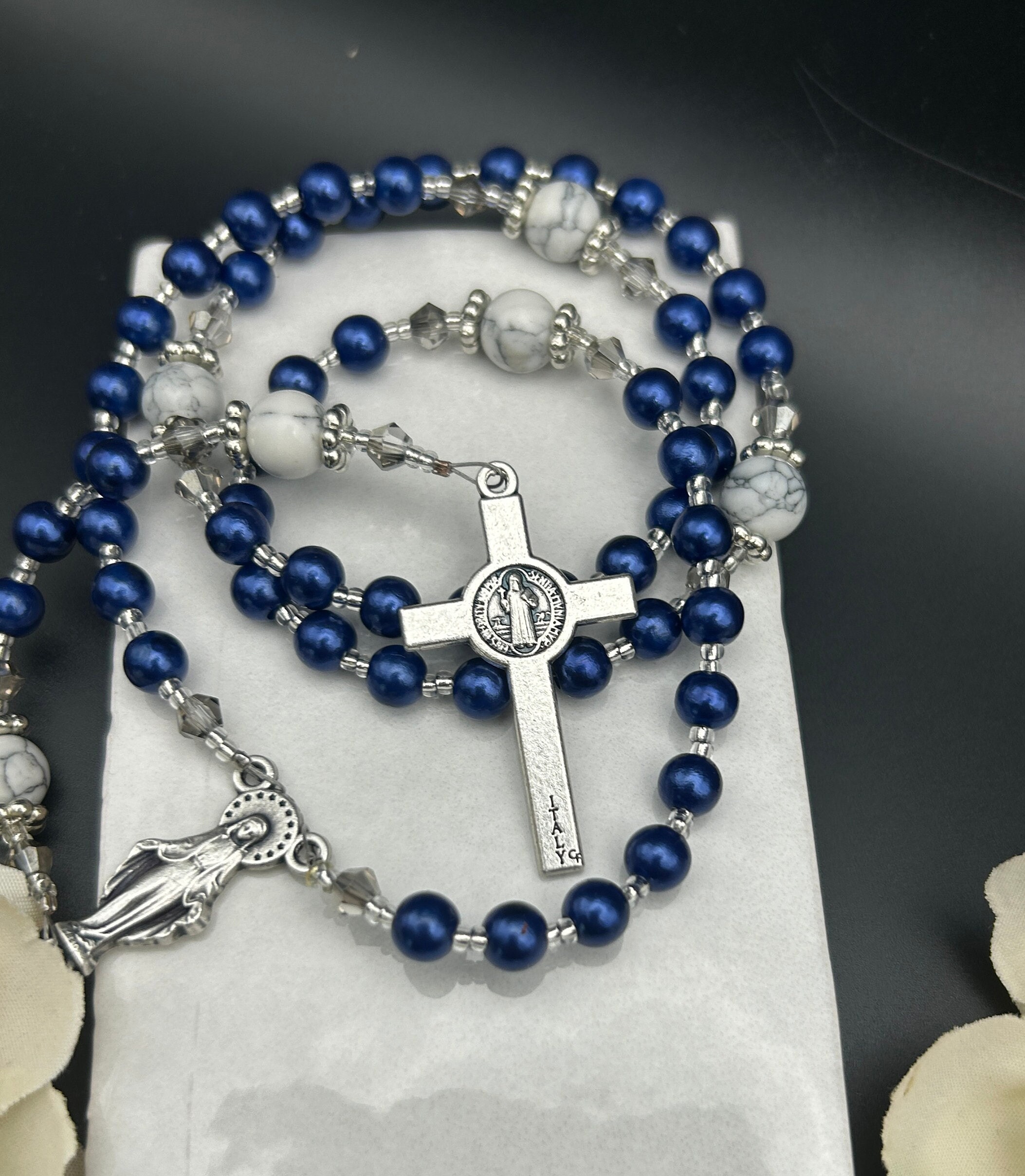 Catholic Rosary, Blue Rosary, Royal Blue Rosary, Navy Rosary, Rosary ...