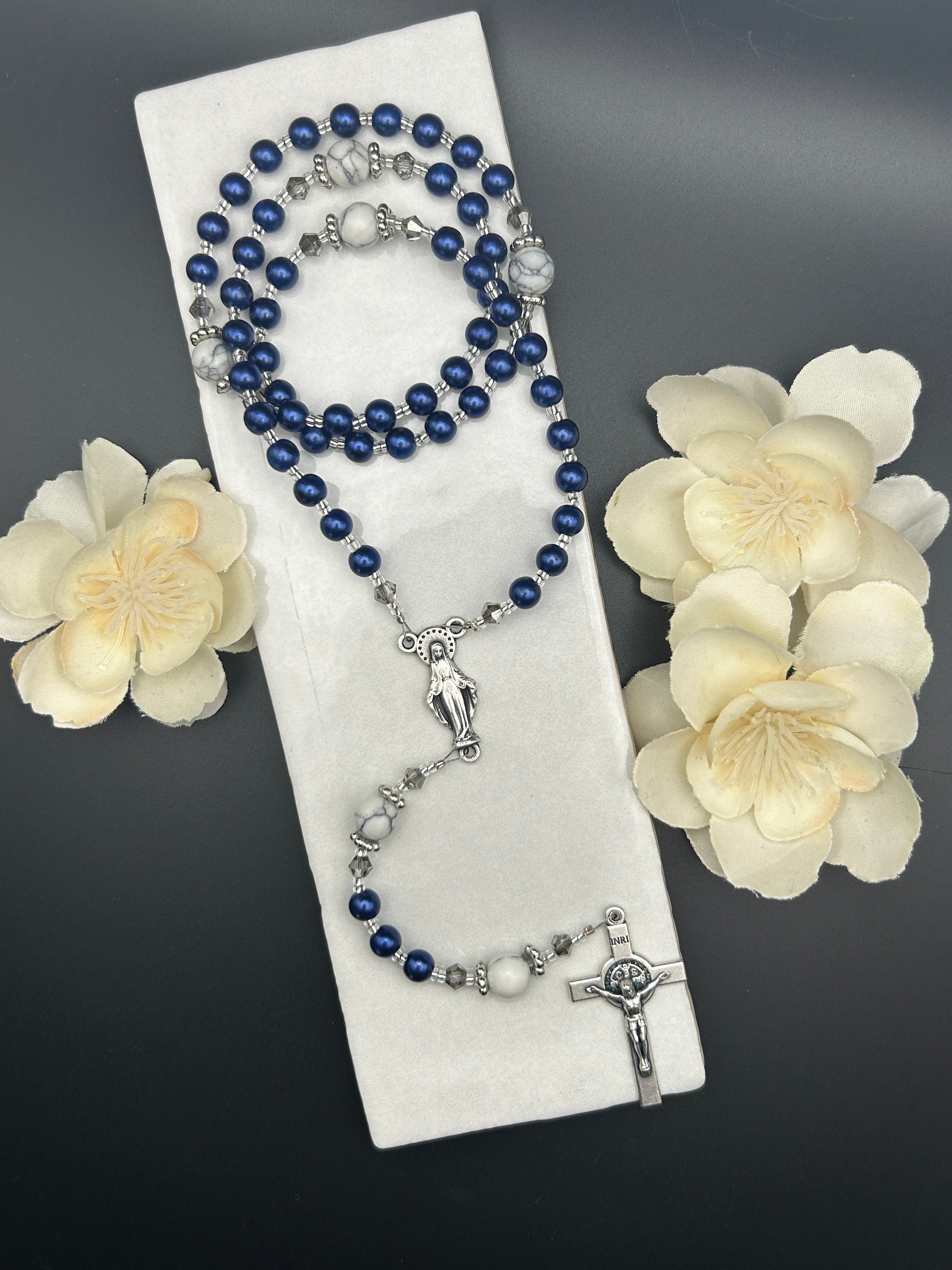 Catholic Rosary, Blue Rosary, Royal Blue Rosary, Navy Rosary, Rosary ...
