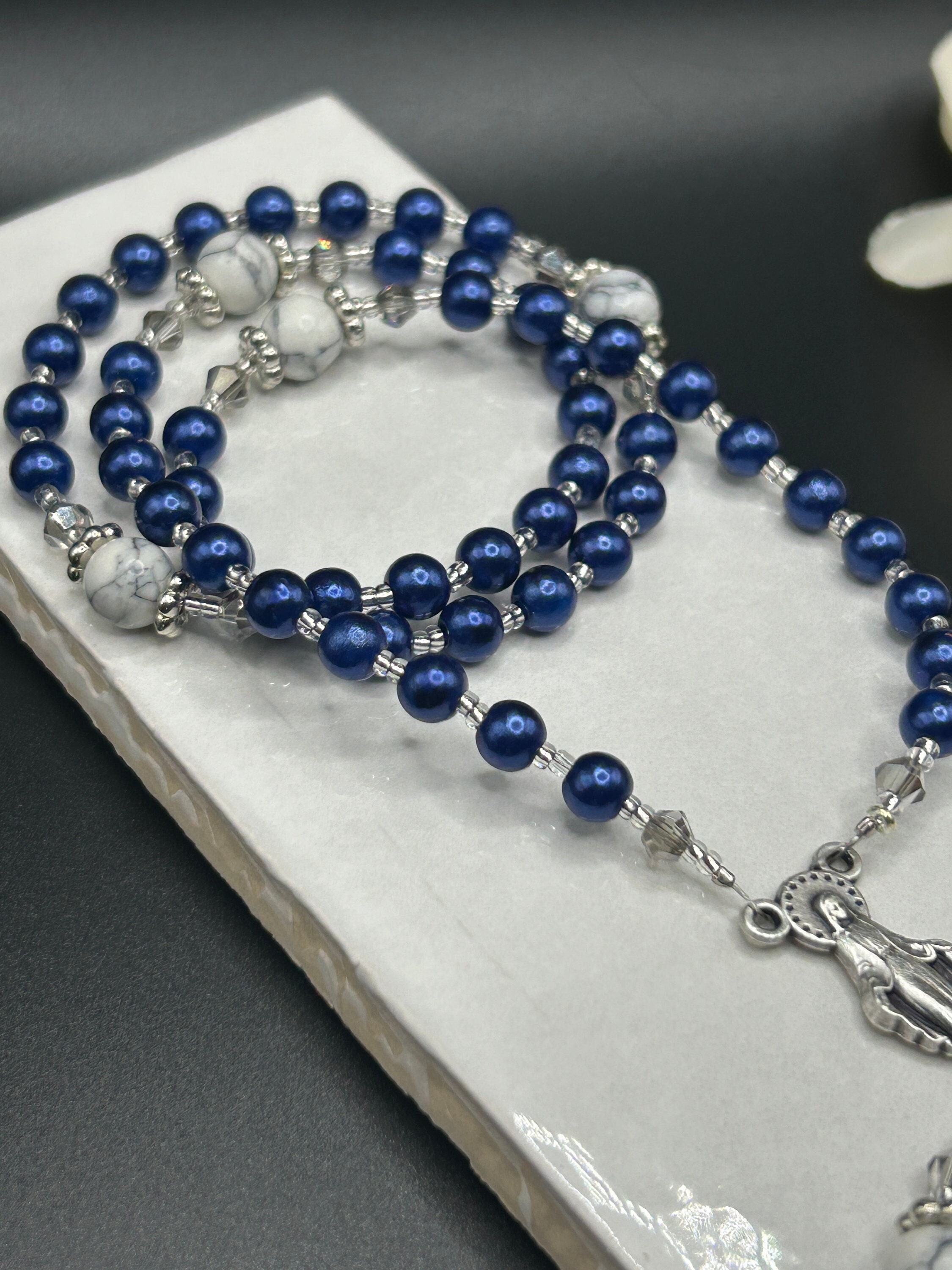 Catholic Rosary, Blue Rosary, Royal Blue Rosary, Navy Rosary, Rosary ...