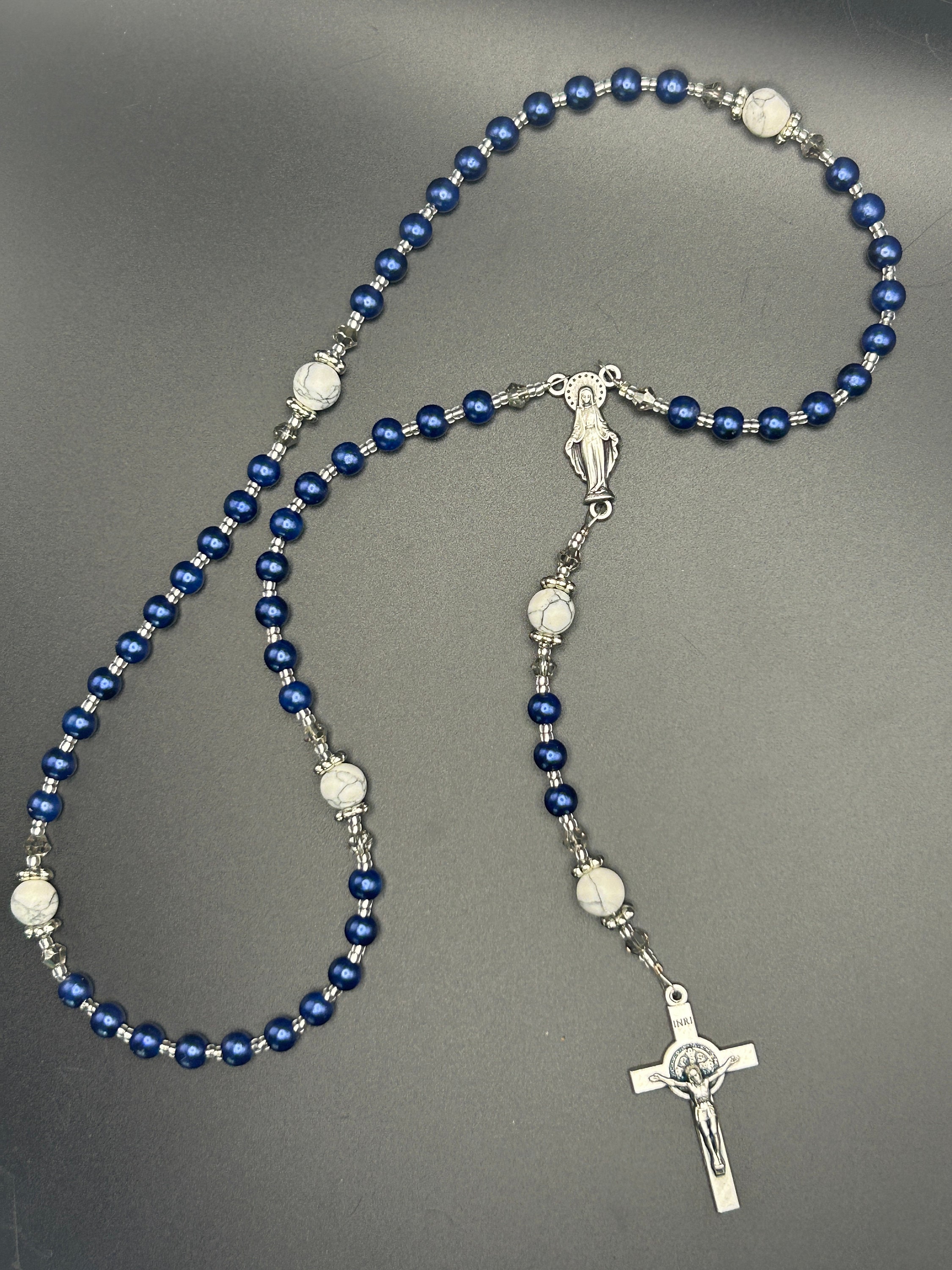 Catholic Rosary, Blue Rosary, Royal Blue Rosary, Navy Rosary, Rosary ...