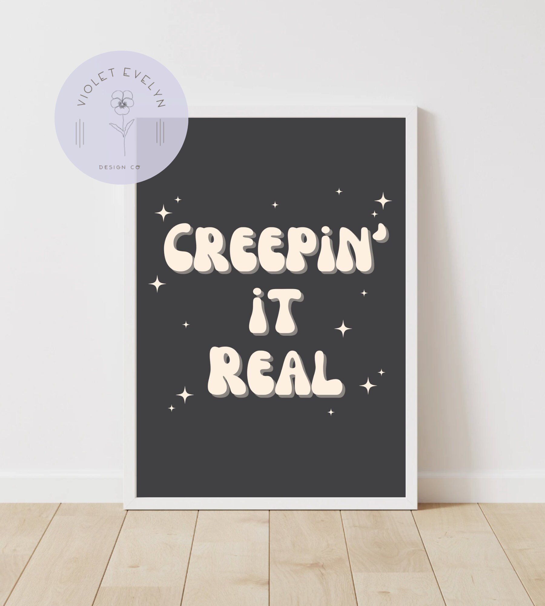 Creepin It Real Print, Groovy Halloween, Boho Halloween Print, Cute ...